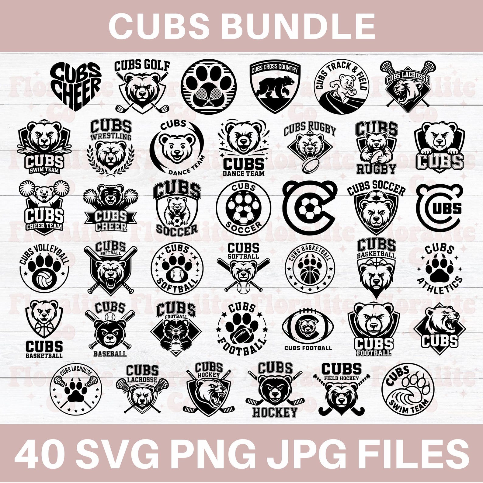 Cubs Mascot SVG Bundle, Cubs School Png, School Mascot Art, Sports Team ...