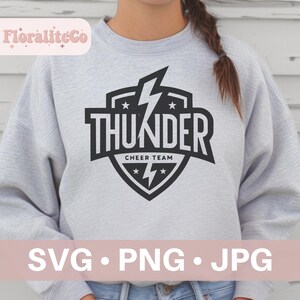 Thunder Cheer Team SVG PNG, School Mascot Svg, Thunder Football ...