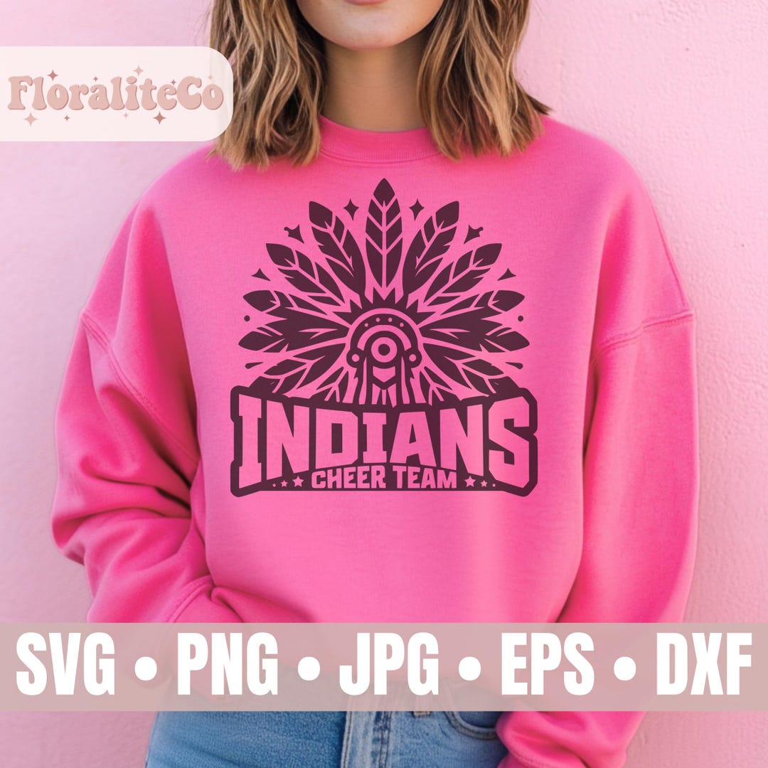Indians Cheer Team SVG PNG, We Are Indians Svg, Indians Football Mascot ...