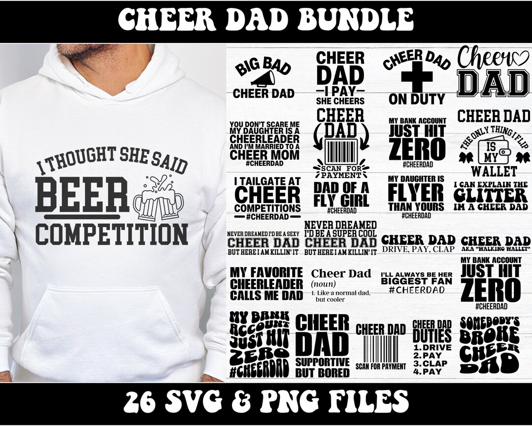 Cheer Dad Svg png Paquete, Cheerleader Svg, Cheer Svg, Cheerleading Svg ...