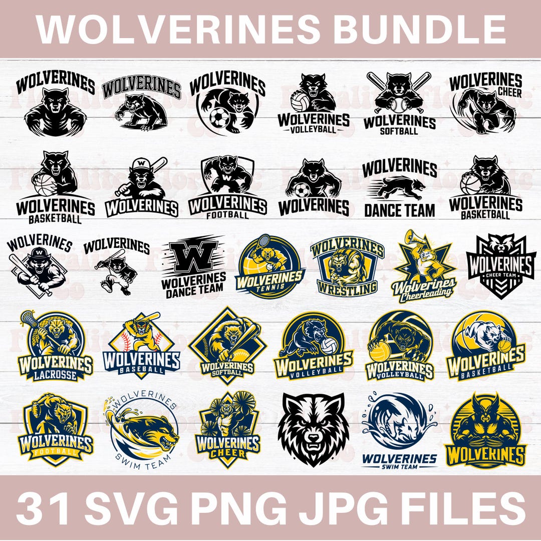 Wolverines SVG PNG Bundle, Wolverines School Spirit, Sports Football ...