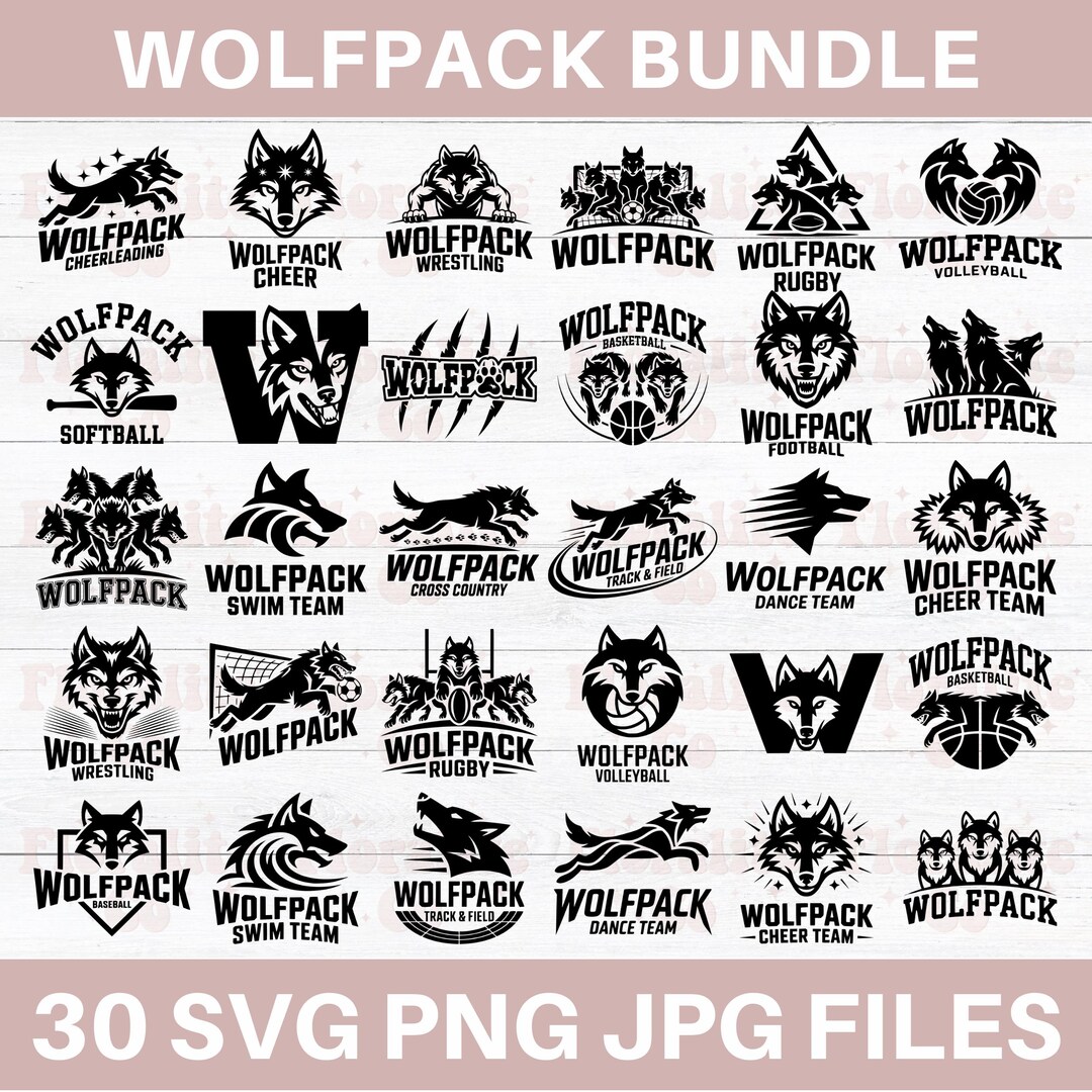 Wolfpack Svg Bundle, Wolfpack Mascot Png, Wolfpack Pride Football Mom ...