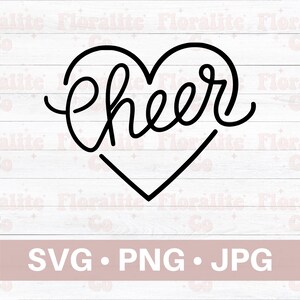 Cheer Svg, Cheer Heart Svg, Cheer Shirt Svg, Cheer Bow Svg ...