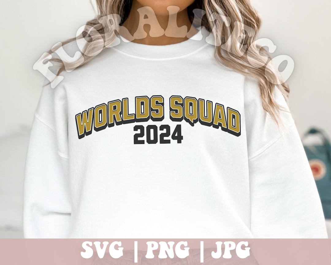 Worlds Squad 2024 Svg, Cheer Svg, Cheer Worlds Bound Svg, Cheerleading ...