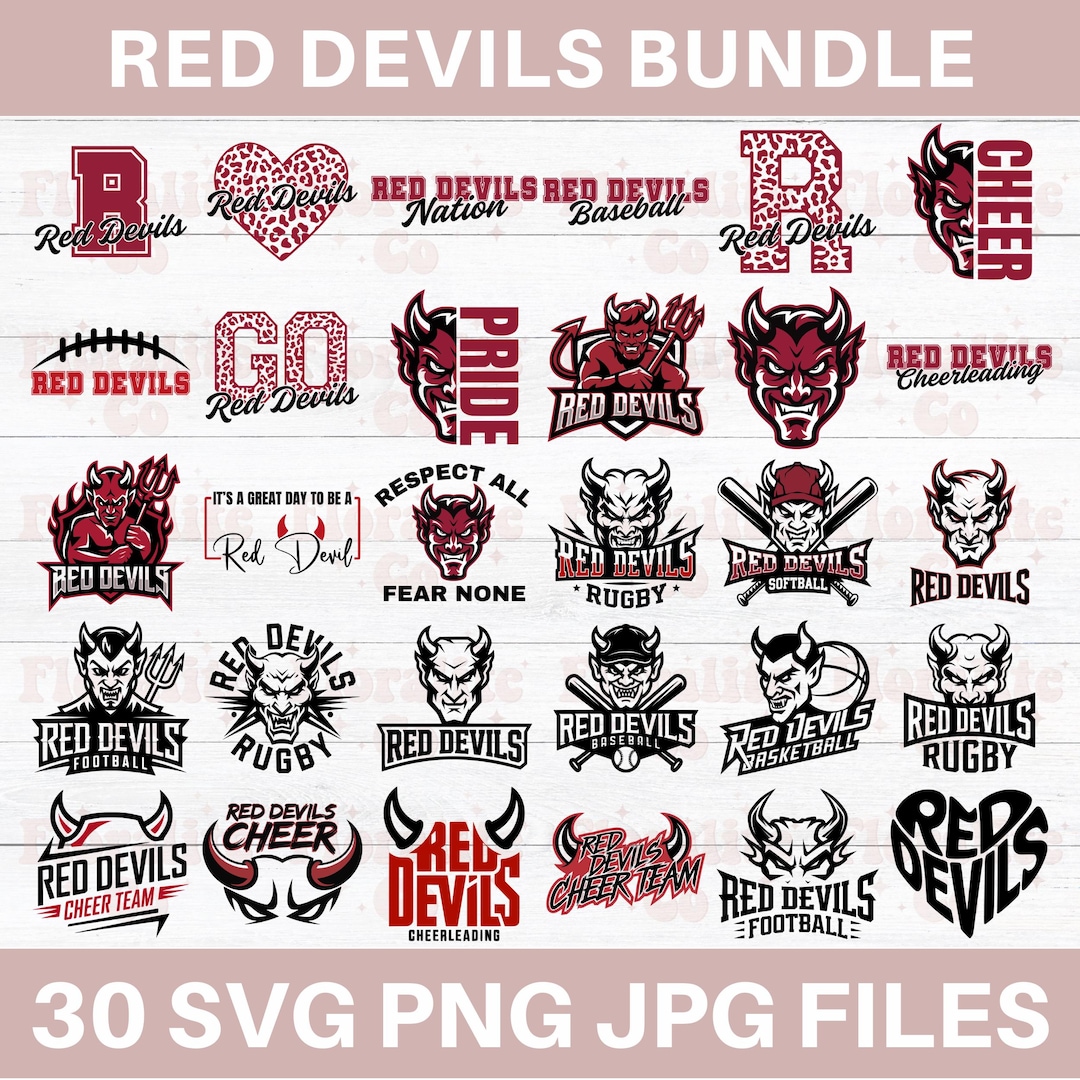 Red Devils Svg Bundle, Red Devil Svg, Red Devils Png, Red Devils ...