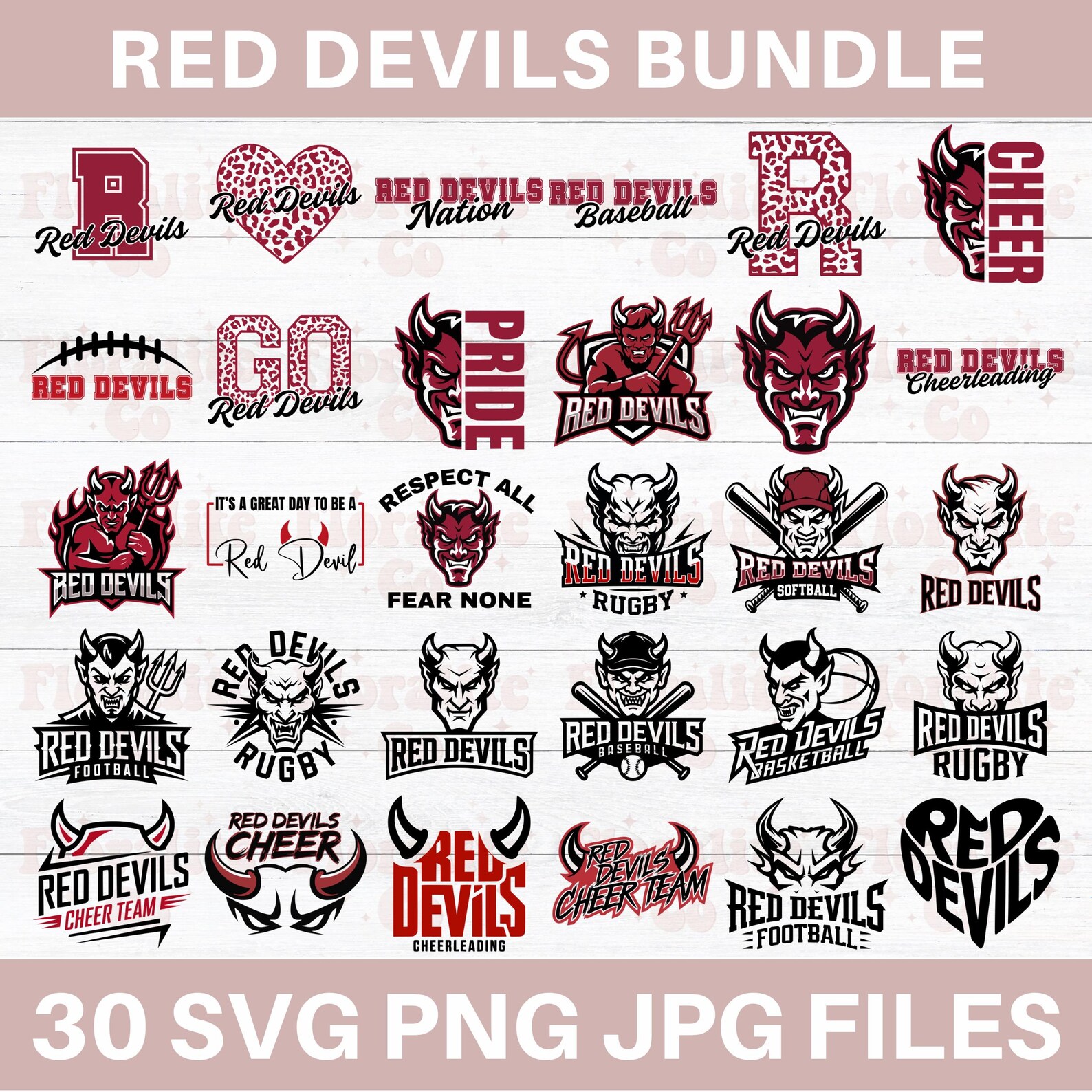 Red Devils Svg Bundle, Red Devil Svg, Red Devils Png, Red Devils ...
