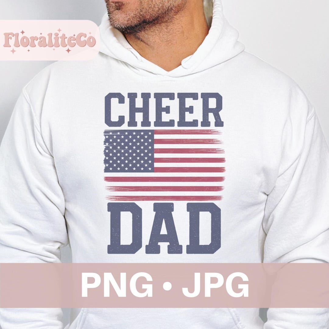 Cheer Dad Png, USA Cheer Dad Shirt Design, Pay Drive Clap Cut File PNG ...