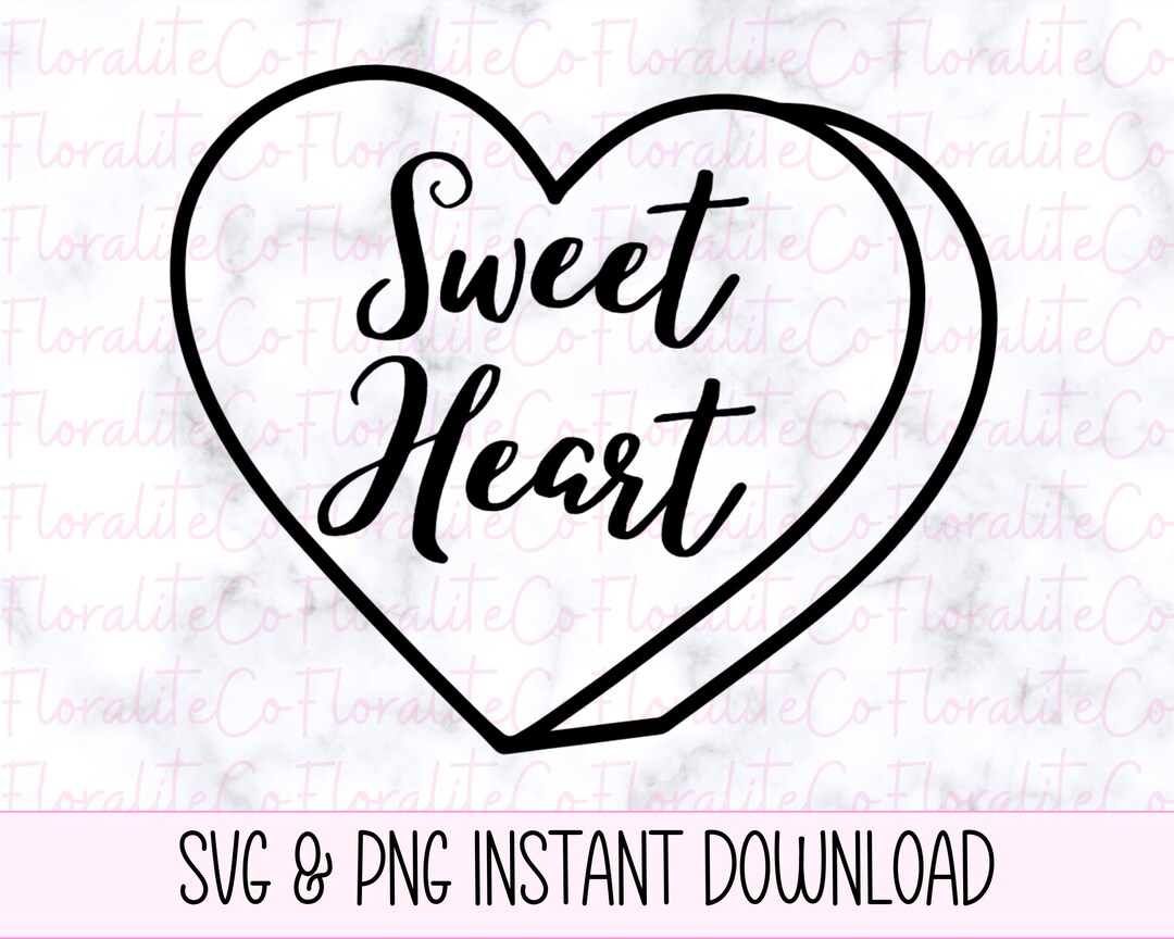 Sweet Heart Svg Candy Heart SVG Cute Valentine SVG Candy - Etsy Canada
