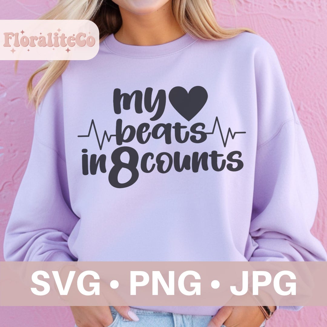 My Heart Beats in 8 Counts Svg, Cheer Competition Svg, Cheer Svg ...