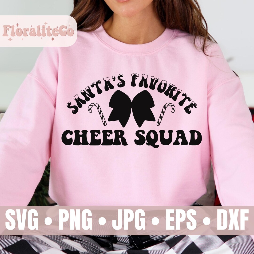Santas Favorite Cheer Squad Svg, Christmas Cheerleader Svg, Cheer Squad ...