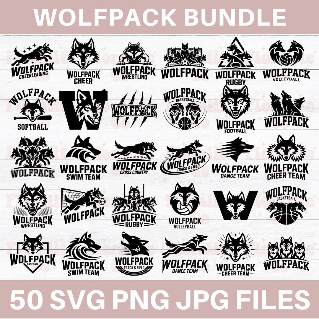 Wolfpack Svg Bundle, Wolfpack Mascot Png, Wolfpack Pride Football Mom ...