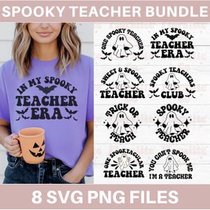 Halloween Teacher Svg Png Sublimation Bundle, Spooktacular Teacher ...
