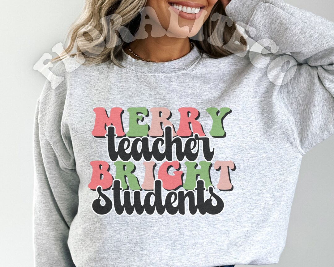 Merry Teacher Bright Students Svg Christmas Gift for - Etsy Canada