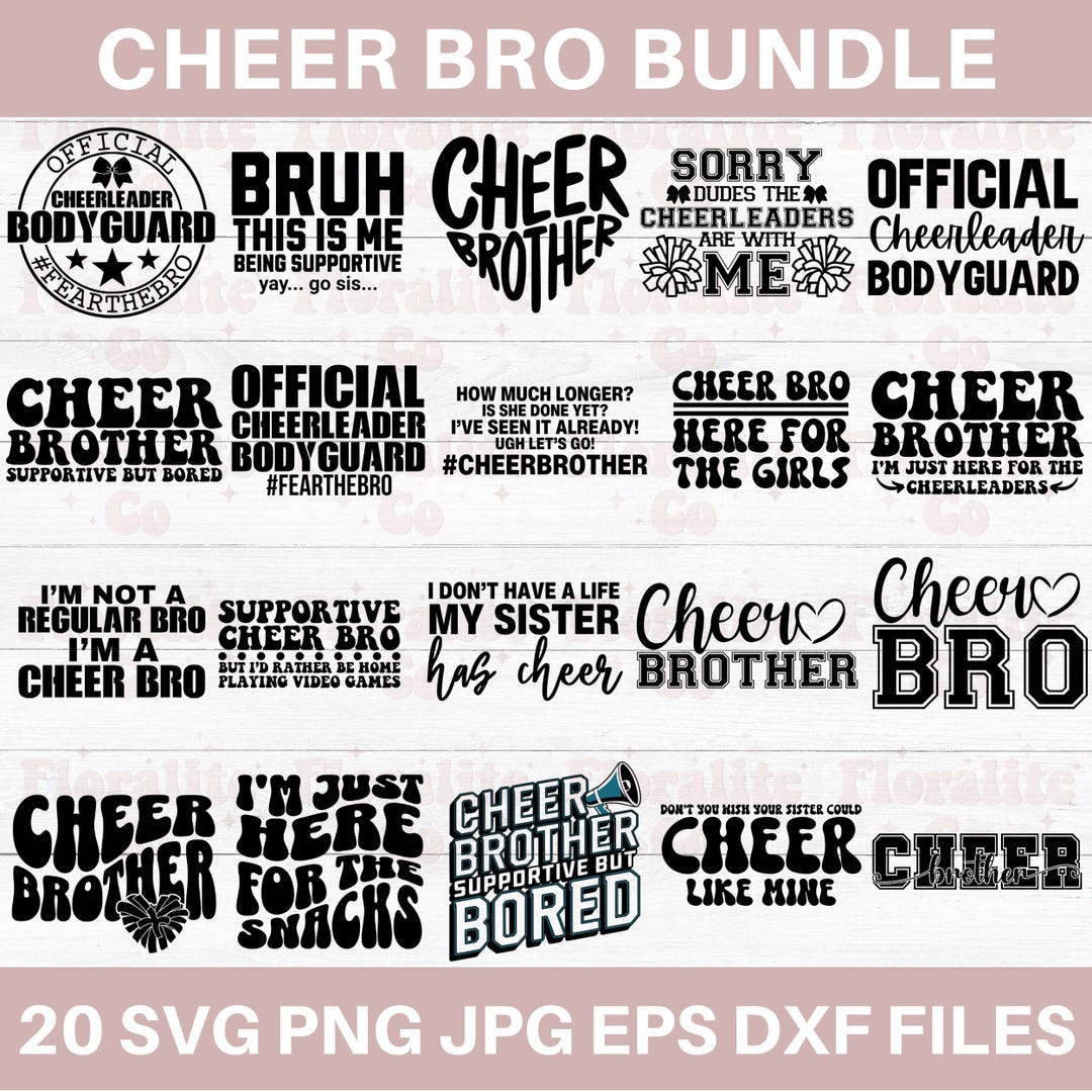 Cheer Brother Bundle SVG PNG, Cheer Bro Shirt Designs, Funny ...
