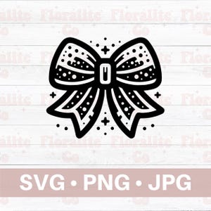 Cheer Bow SVG PNG, Glitter Bow Svg File , Bow Vector, Bow Clipart, Bow ...