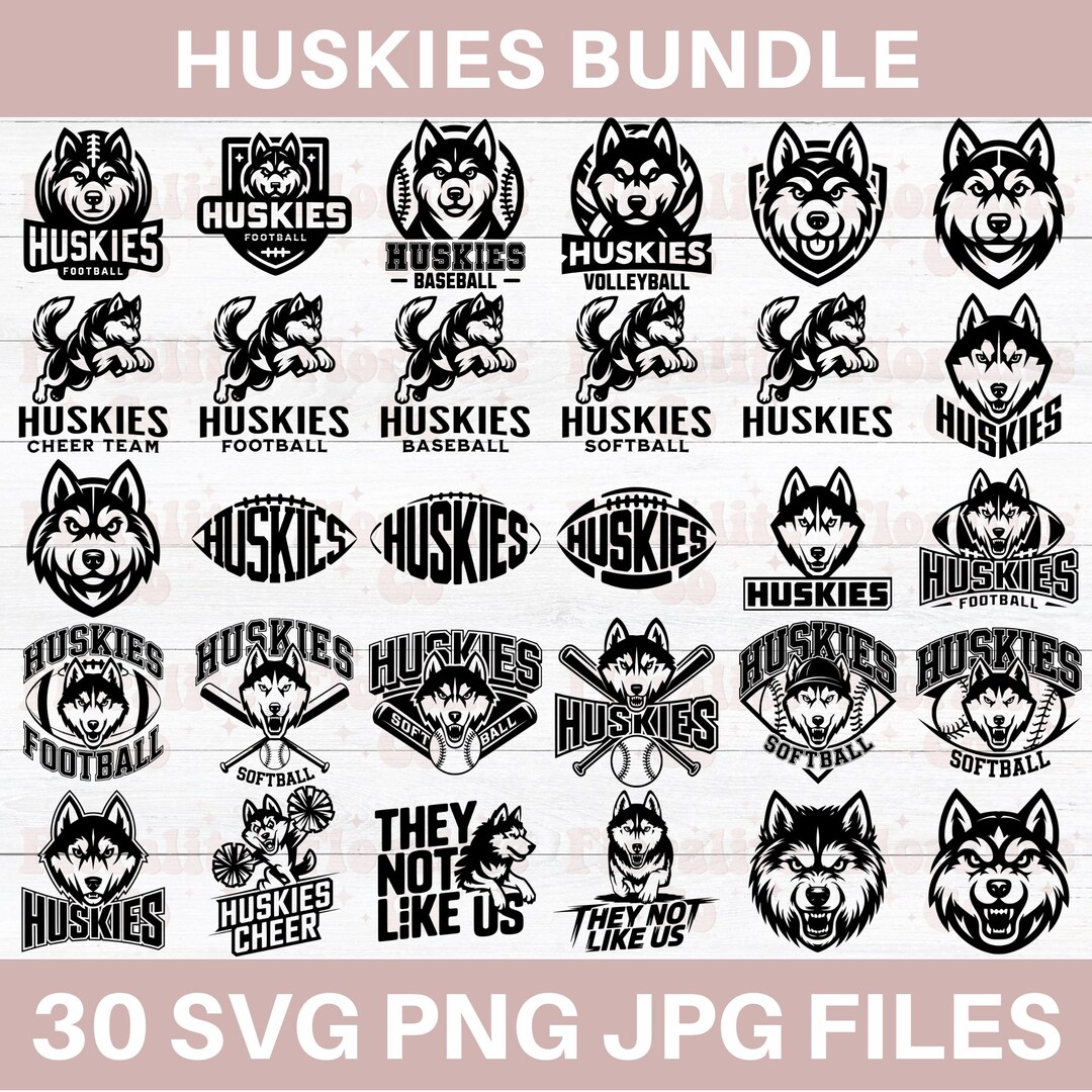 Huskies Svg Png Bundle, Huskies Mascot Svg, Huskies Football Team ...