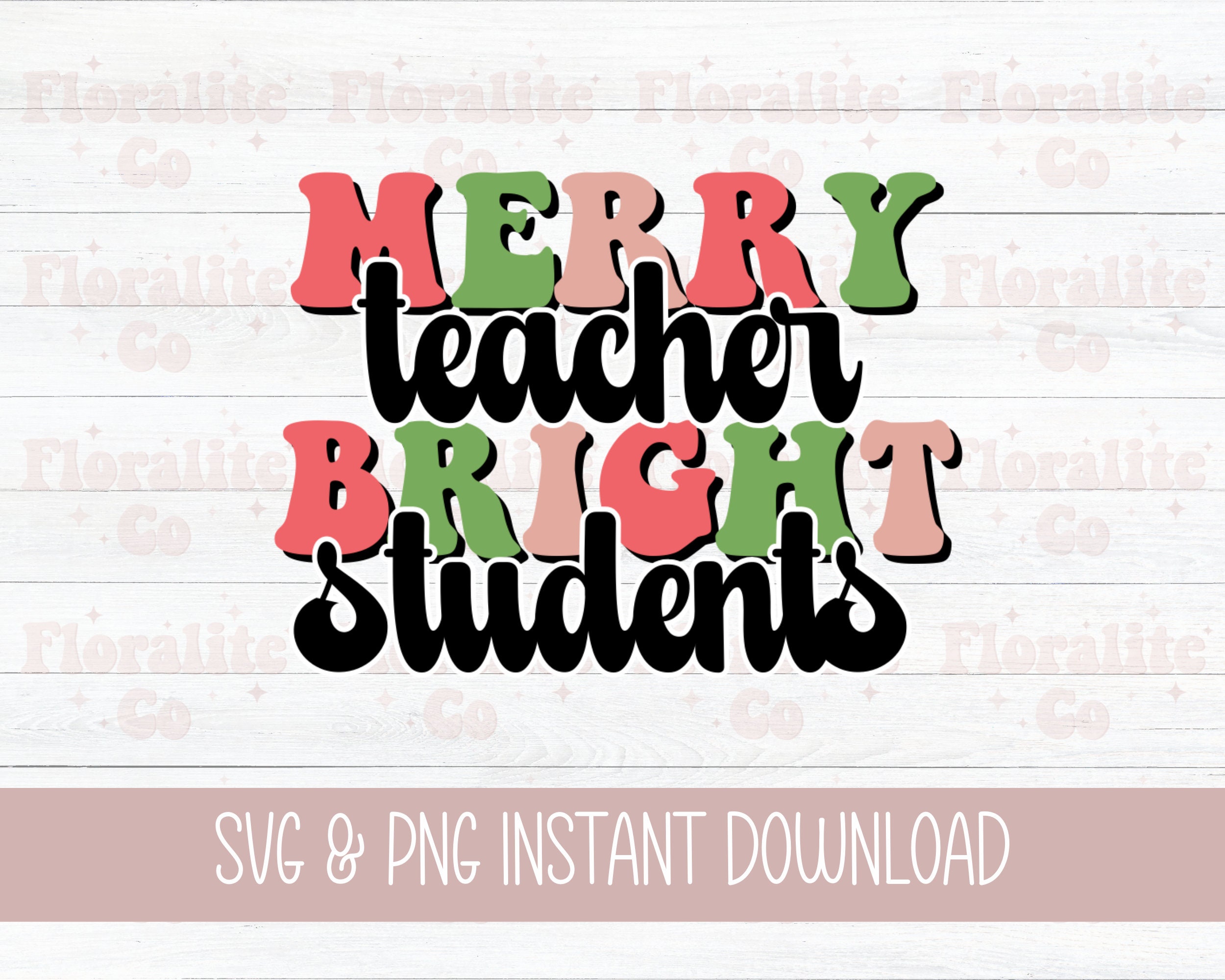 Merry Teacher Bright Students Svg Christmas Gift for - Etsy Canada