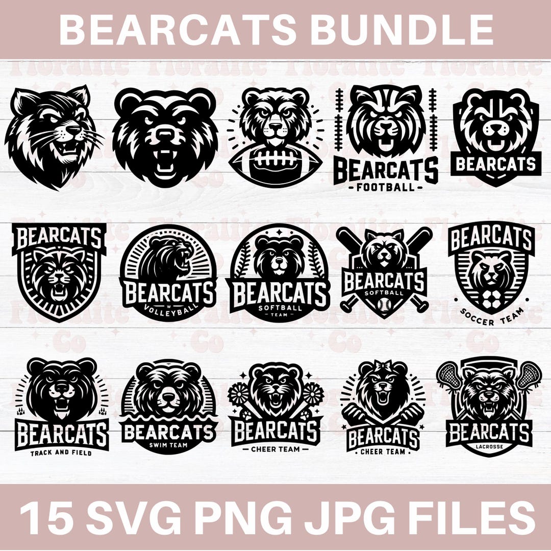 Bearcats Svg Bundle, Bearcat Claws Svg, Bearcats Football Mascot Svg ...