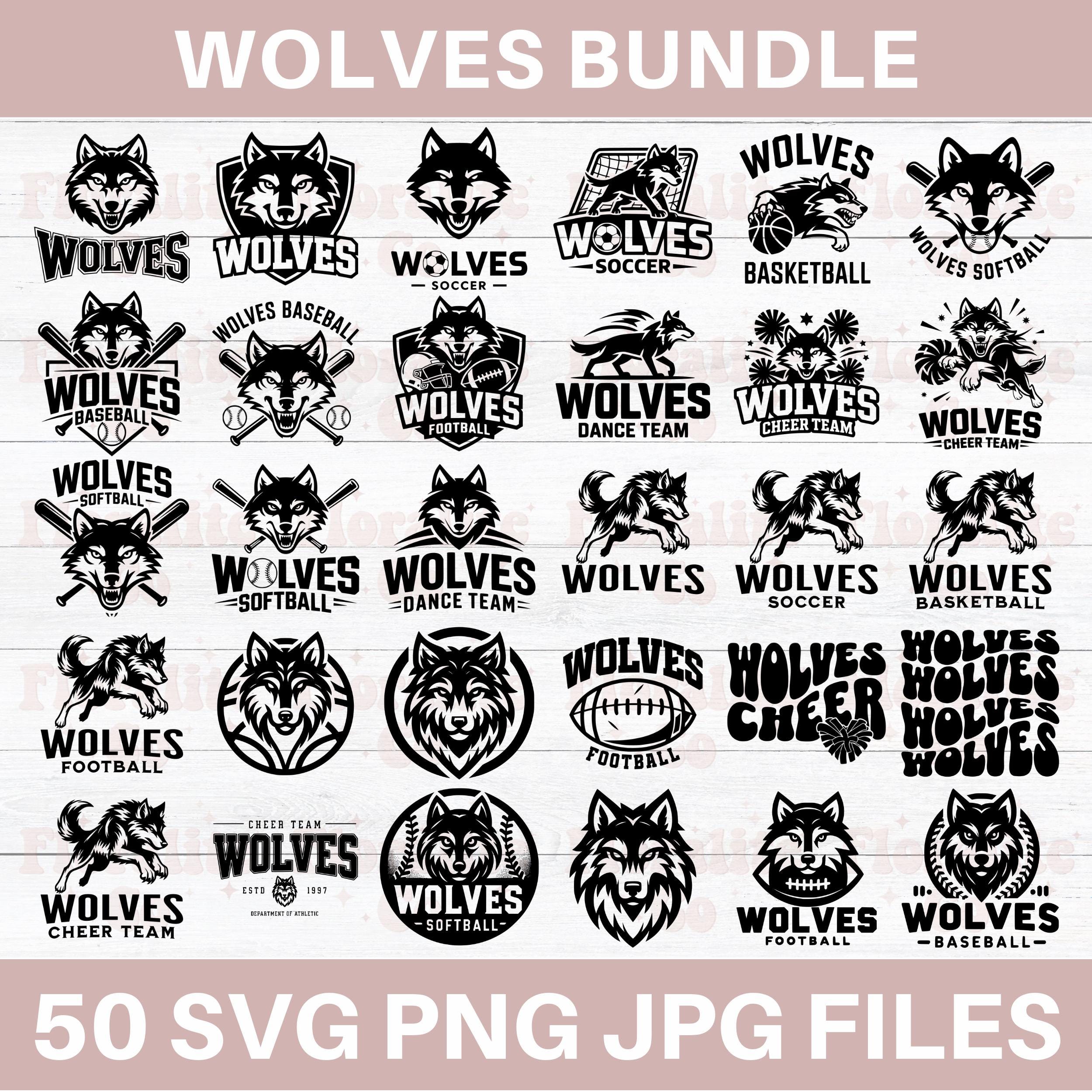 Wolves Mascot SVG Bundle, Wolves Cheer Team, Wolves Spirit Png, Wolves ...