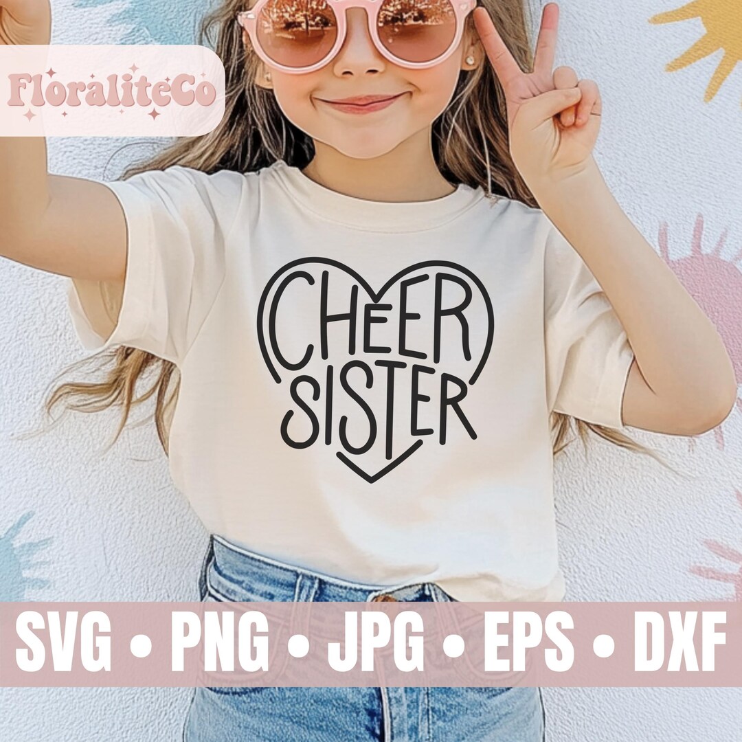Cheer Sister Heart SVG PNG, Cheer Sister Shirt, Cheer Sister Era Svg ...