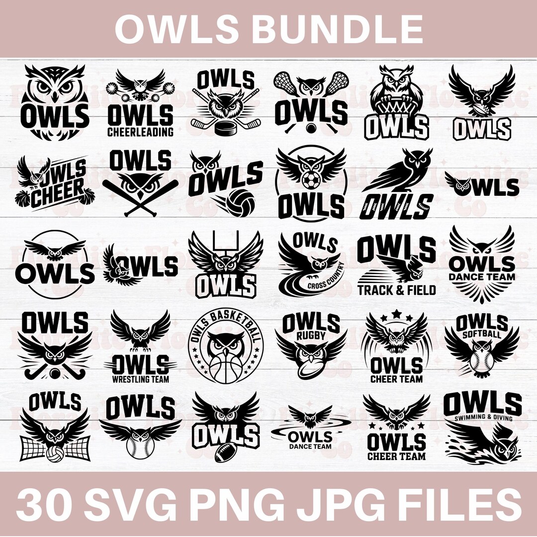 Go Owls Svg, Owls Svg Bundle, Owls Pride, Owls Mascot Svg, High School ...