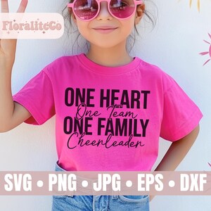 One Heart One Team One Family Cheerleader Svg, Cheer Shirt Svg ...