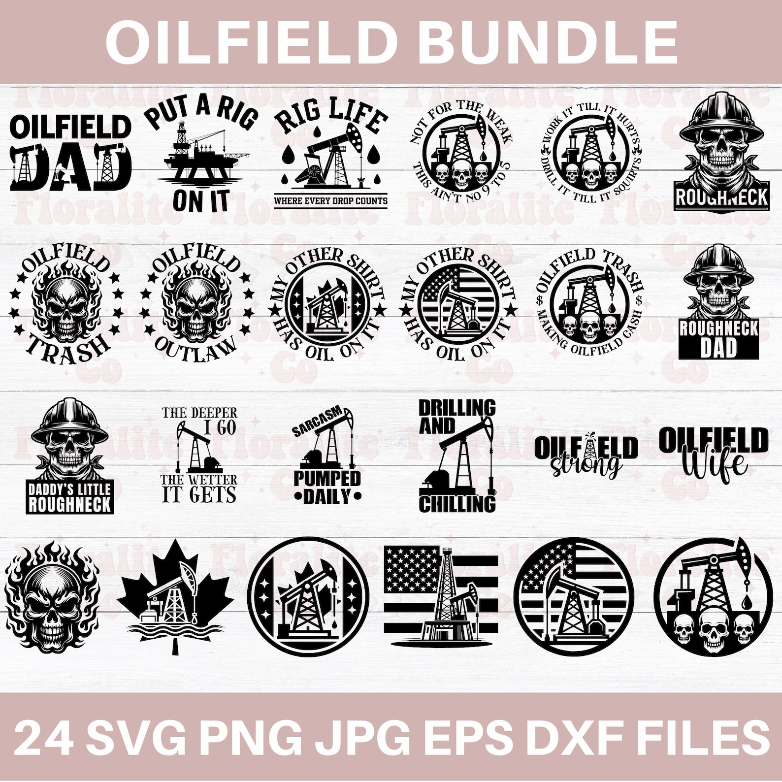 Oilfield SVG PNG Bundle, Oil Rig Worker SVG, Gas Pump, Drilling Rig ...