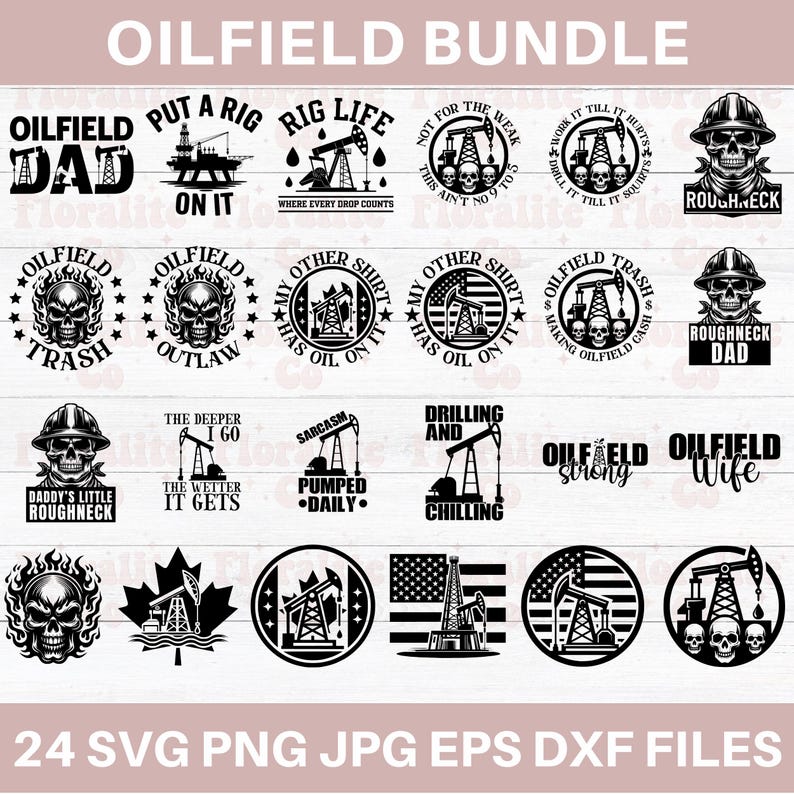 Oilfield SVG PNG Bundle, Oil Rig Worker SVG, Gas Pump, Drilling Rig ...