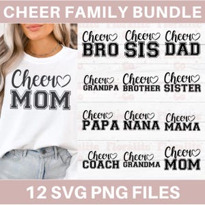 Cheer Family SVG PNG BUNDLE, Matching Cheer Mom & Dad Shirt Design ...