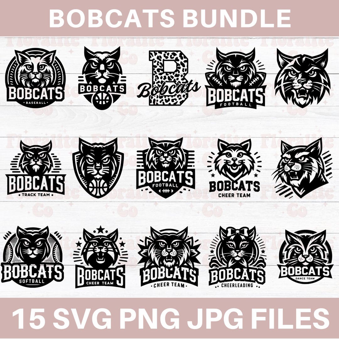 Bobcats Svg Bundle, Bobcat Cheer Team Png, Bobcats Paw Print Svg, Wild ...