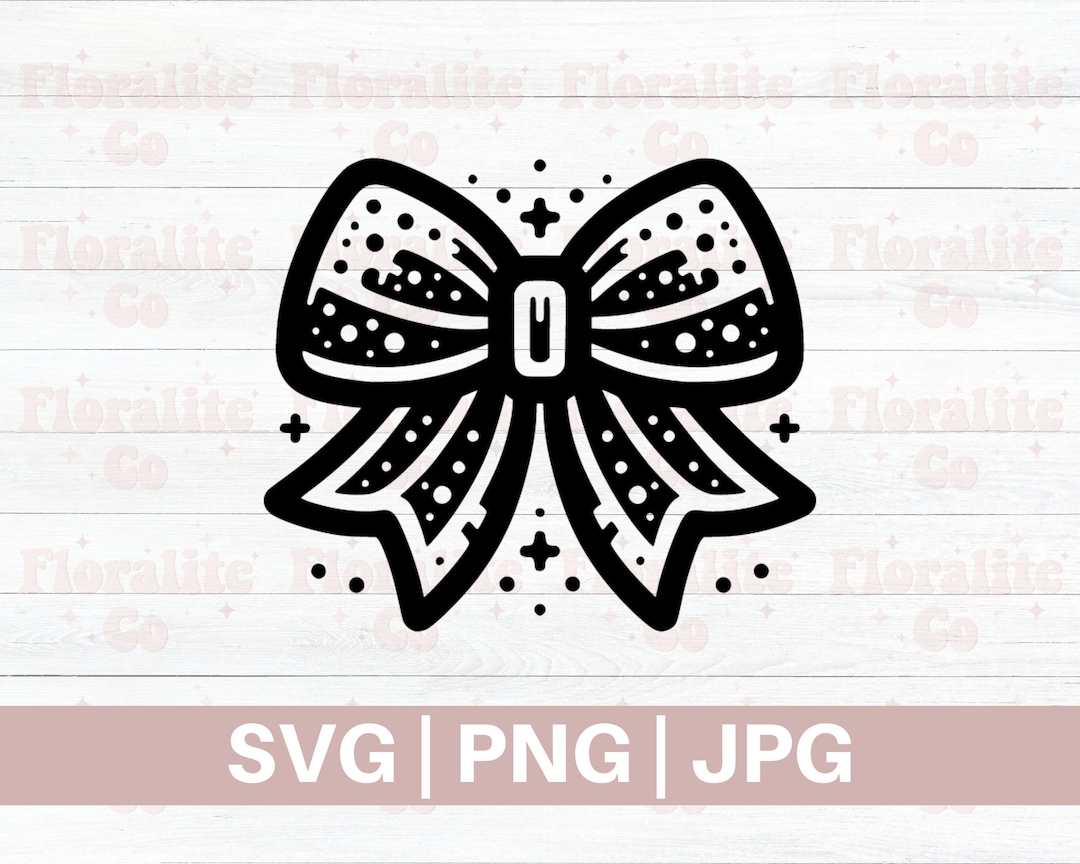 Cheer Bow SVG PNG, Glitter Bow Svg File , Bow Vector, Bow Clipart, Bow ...