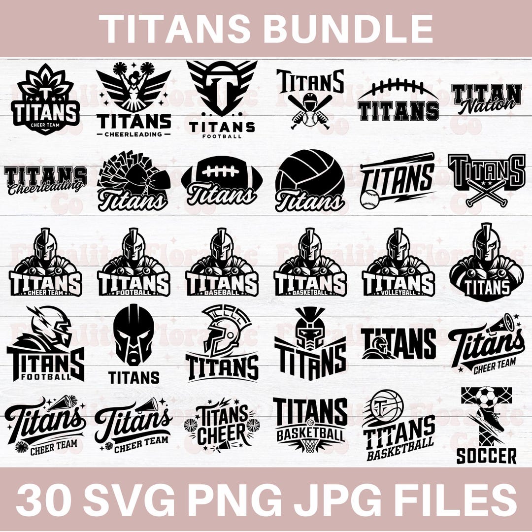 Titans SVG PNG Bundle, Typography, Titans Cheer Svg, Titans Football ...