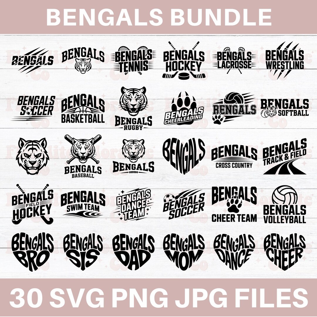 Bengals SVG Mascot Bundle, B Bengals Svg, Bengals Mascot Svg, Bengals ...