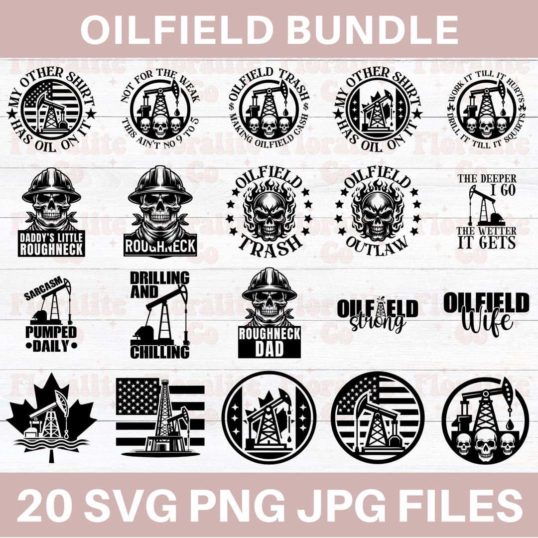 Oilfield SVG PNG Bundle, Oil Rig Worker SVG, Gas Pump, Drilling Rig ...