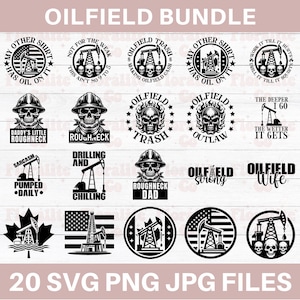Oilfield SVG PNG Bundle, Oil Rig Worker SVG, Gas Pump, Drilling Rig ...