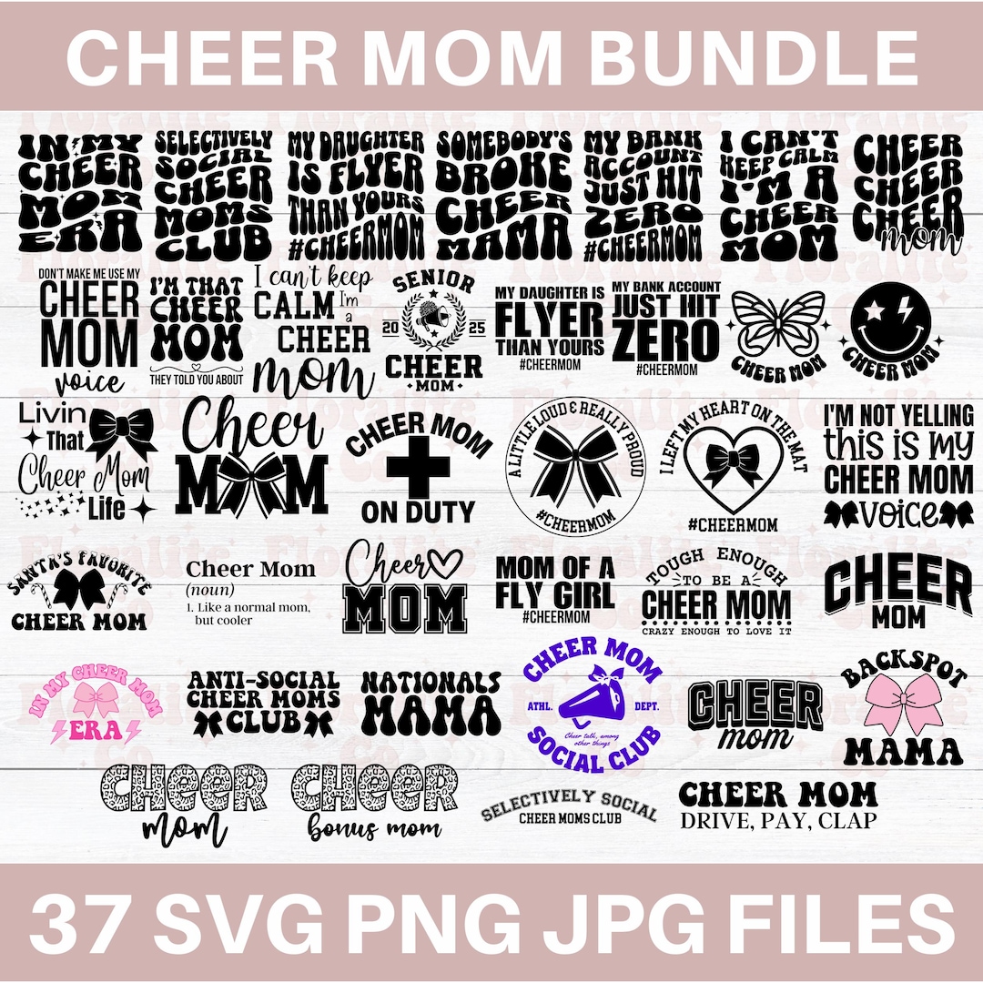 Cheer Mom Svg Bundle, Cheer Life Svg, Cheerleader Svg Files ...