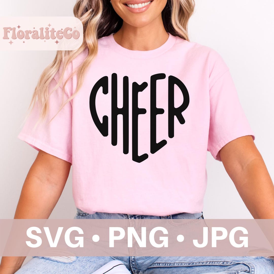 Cheer Svg, Cheer Heart Svg, Cheer Shirt Svg, Cheer Bow Svg ...
