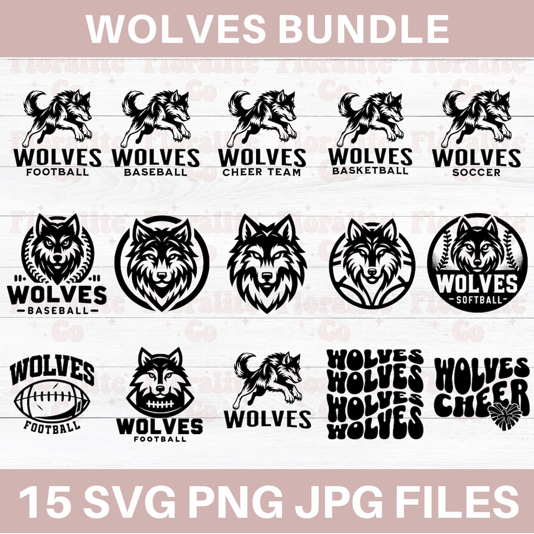 Team Mascot Svg, Wolves Team Svg, Stacked Wolves SVG, Wolves Cheer Svg ...