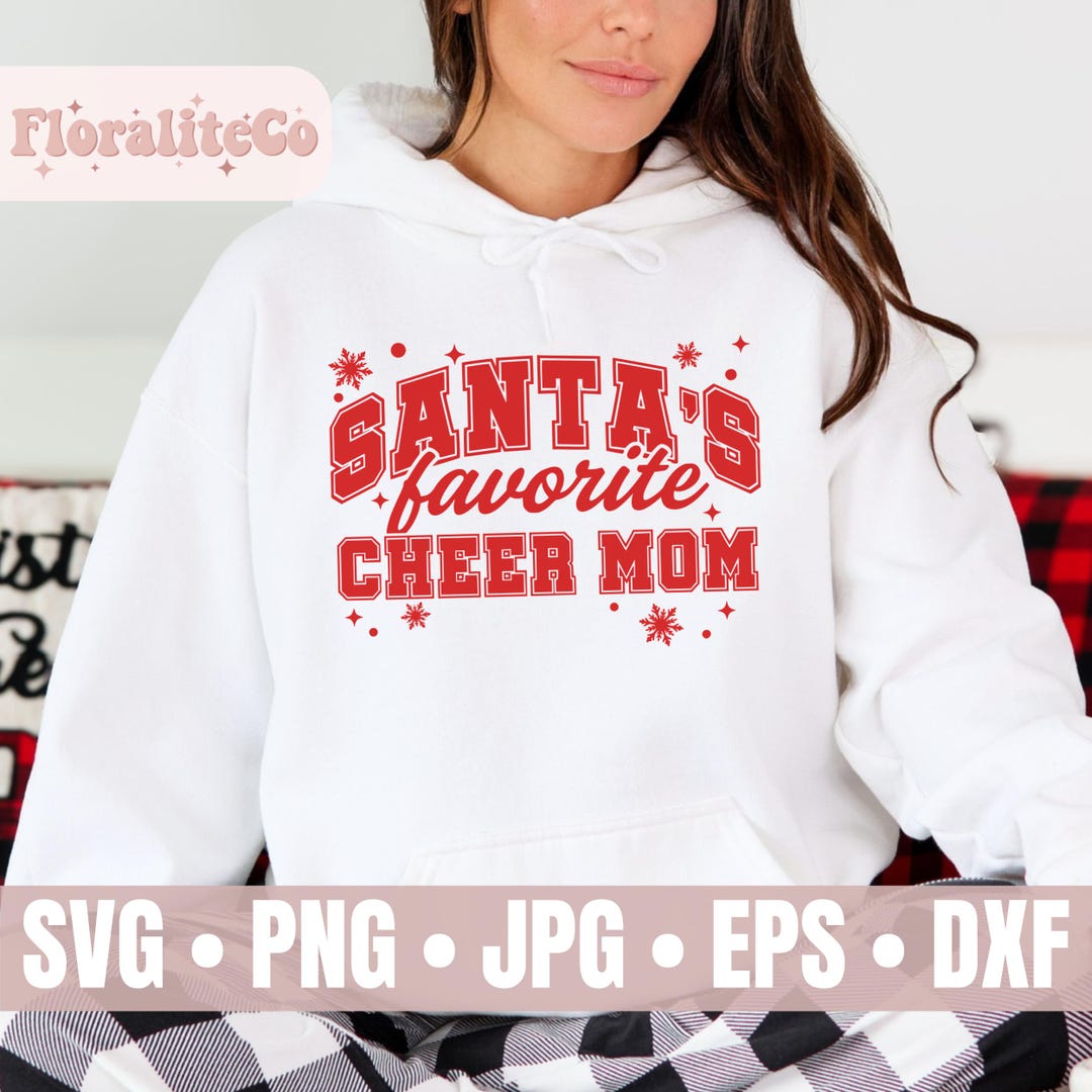 Santa's Favorite Cheer Mom SVG PNG, Christmas Cheerleader Svg, Cheer ...
