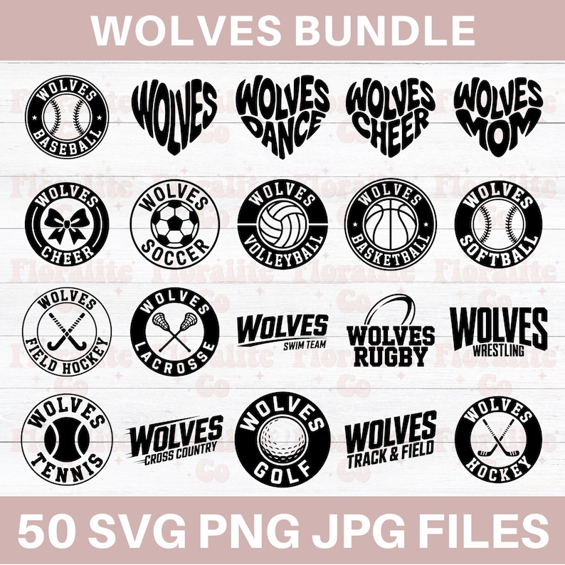 Wolves Mascot SVG Bundle, Wolves Cheer Team, Wolves Spirit Png, Wolves ...