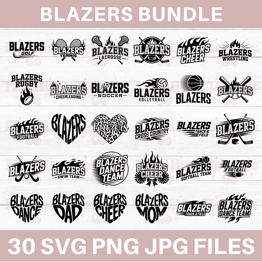 Blazers Mascot Bundle, Blazers Cheer Svg, Blazers Shirt, Go Blazers ...