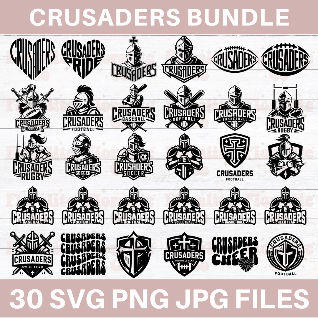 Crusaders Svg Bundle, Crusader School Team, Crusaders Png, Crusader ...