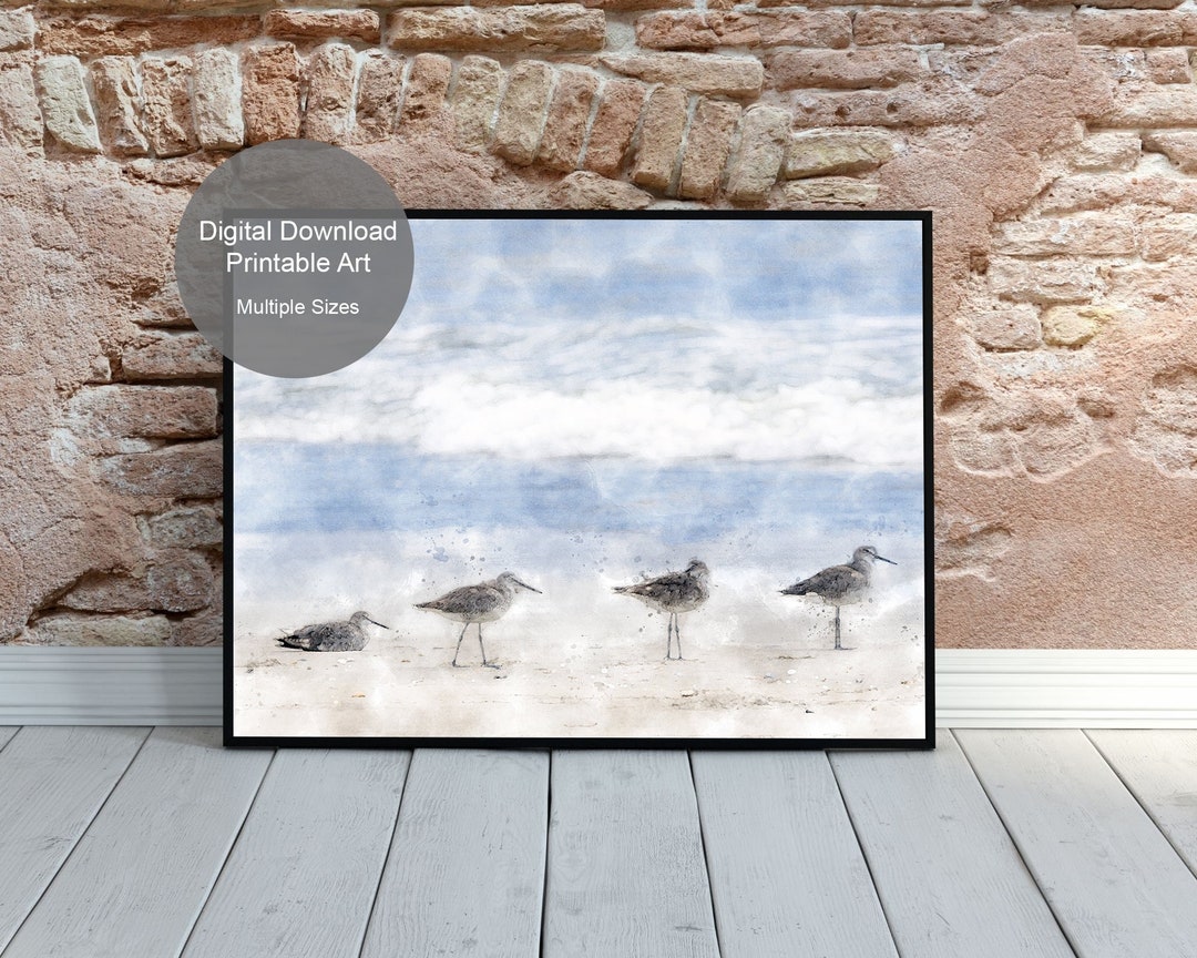 Shorebirds Beach Watercolor Art Print - Bird Wall Art - Beach House ...