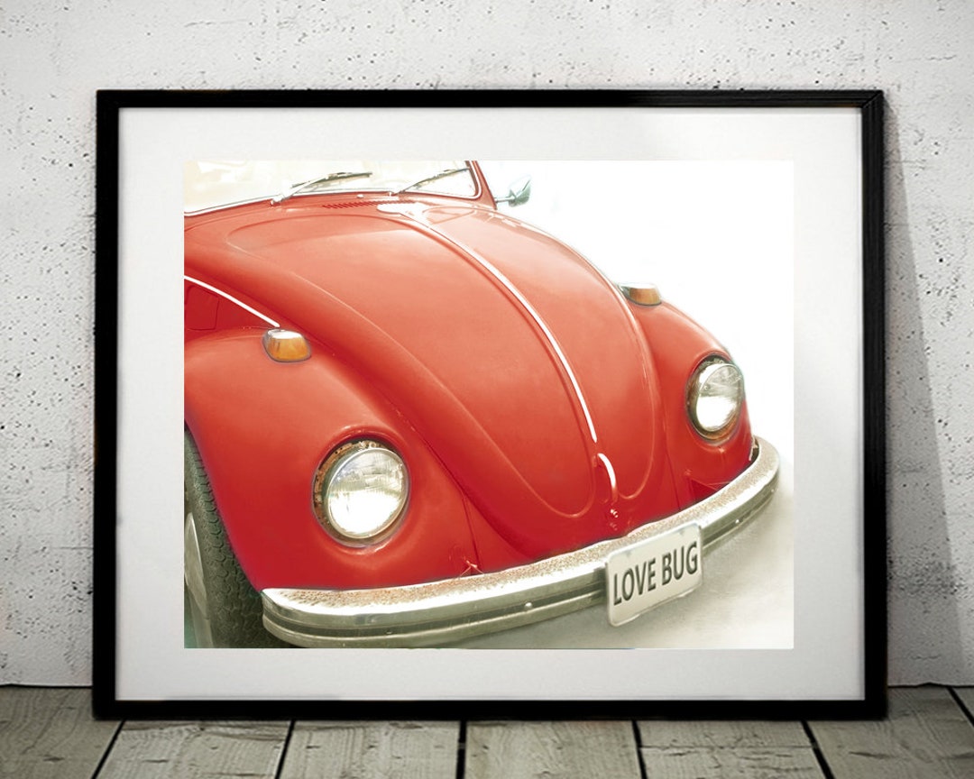 Red Love Bug - VW Volkswagen Beetle Photography Print Retro Wall Art - Etsy