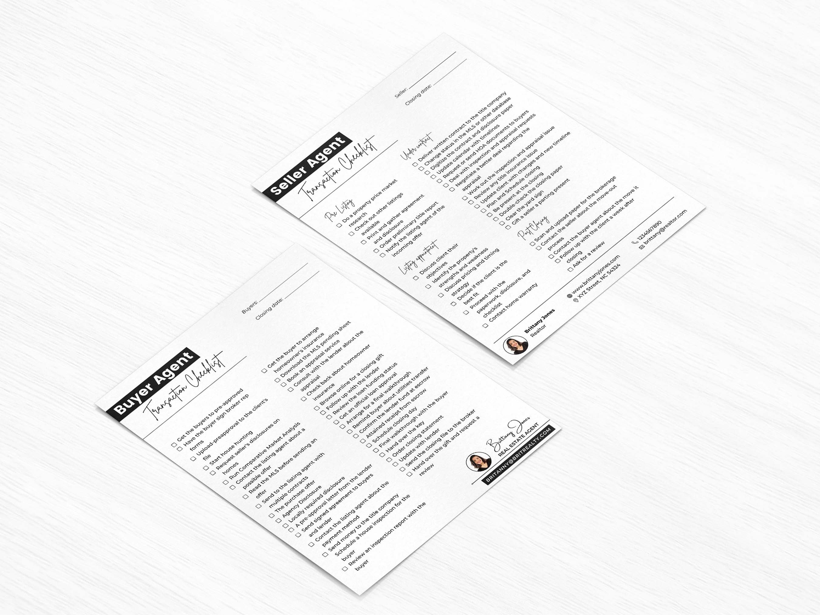 Seller and Buyer Agent Transaction Checklists, Real Estate Marketing ... Seller and Buyer Agent Transaction Checklists, Real Estate Marketing ...