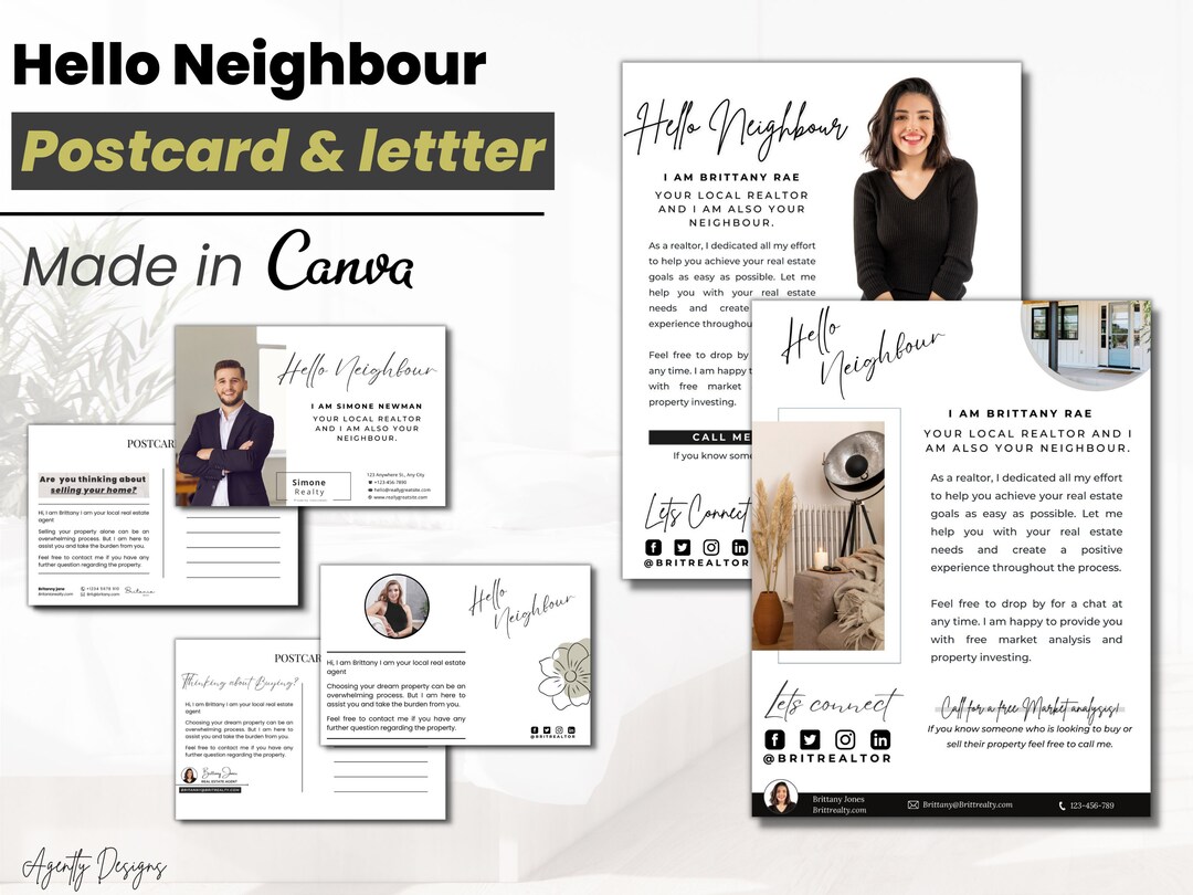 Hello Neighbor Postcard Farming Letter Bundle, Local Outreach Postcards ...