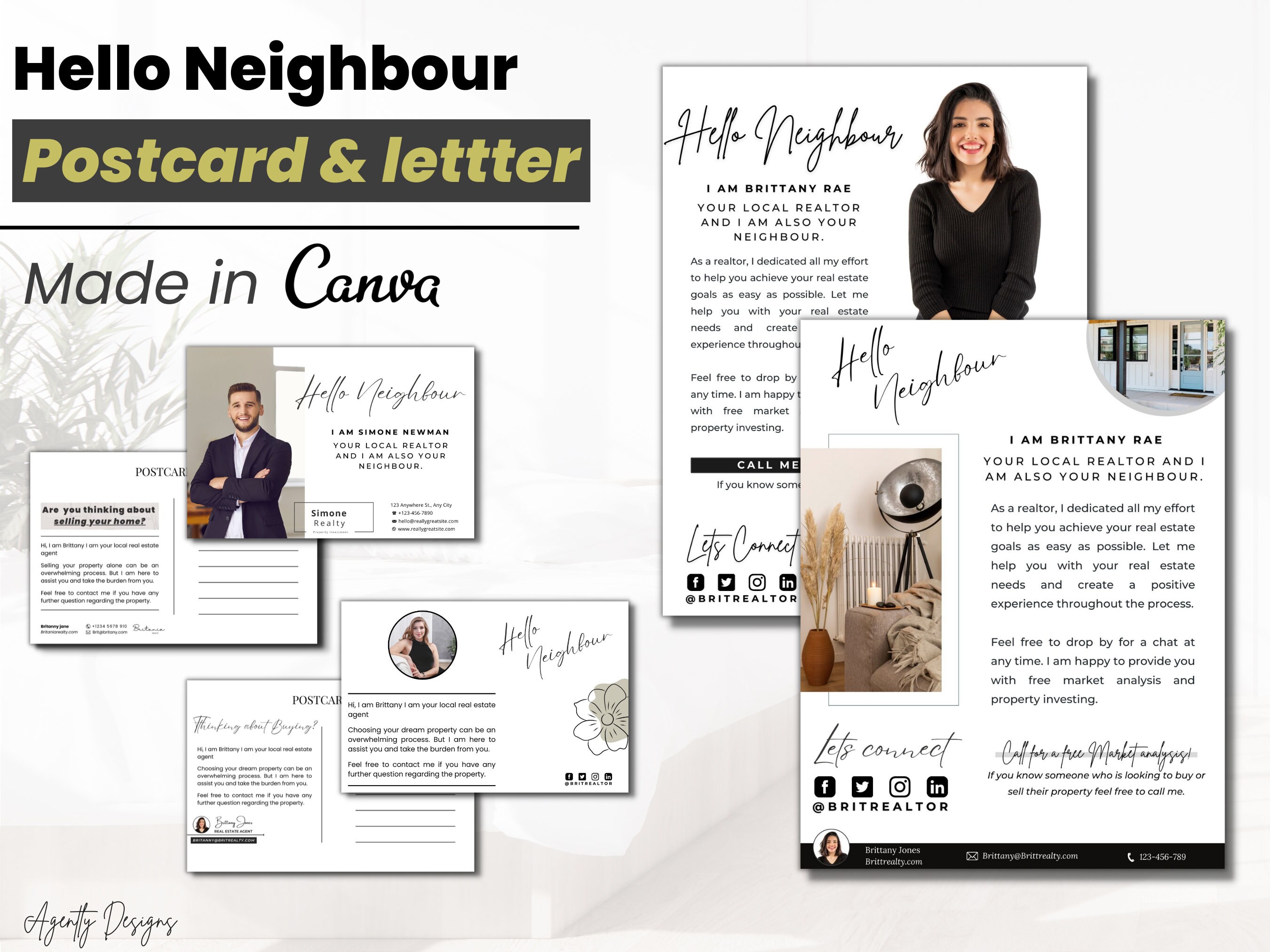 Hello Neighbor Postcard Farming Letter Bundle, Local Outreach Postcards ...