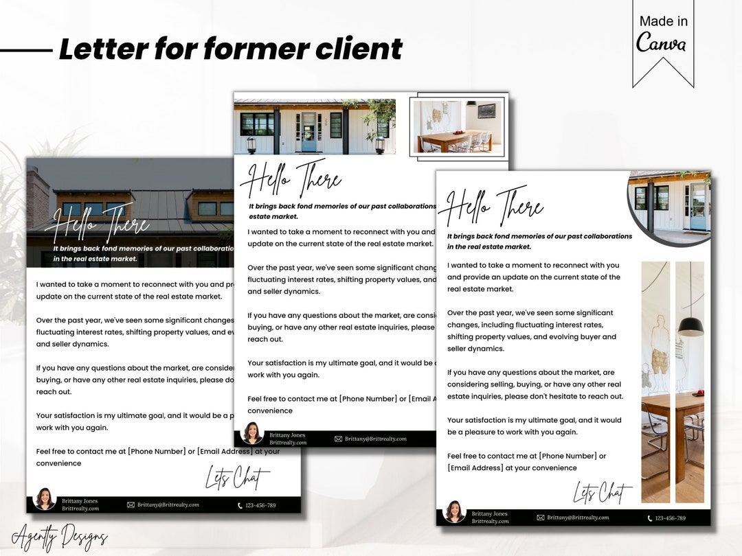 Former Client Reach Out Farming Letter, Past Client Reconnection Letter ...