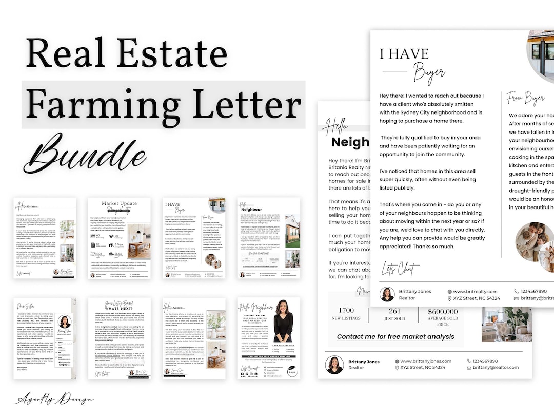 Real Estate Farming Letter Bundle Prospecting Letter Lead Generation
