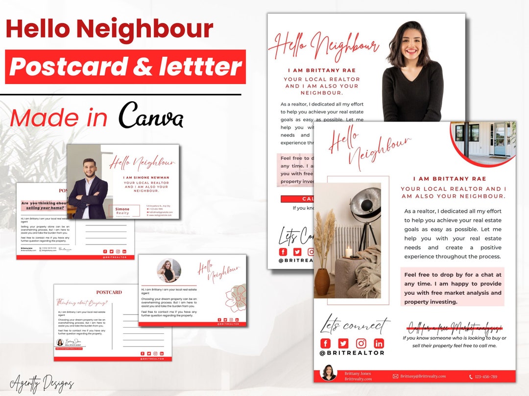 Hello Neighbor Postcard Farming Letter Bundle, Local Outreach Postcards ...